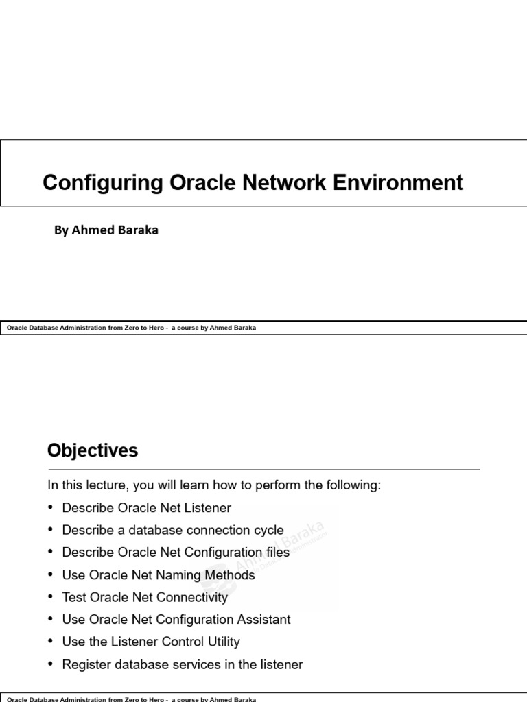 Configuration Oracle Network Environment | PDF