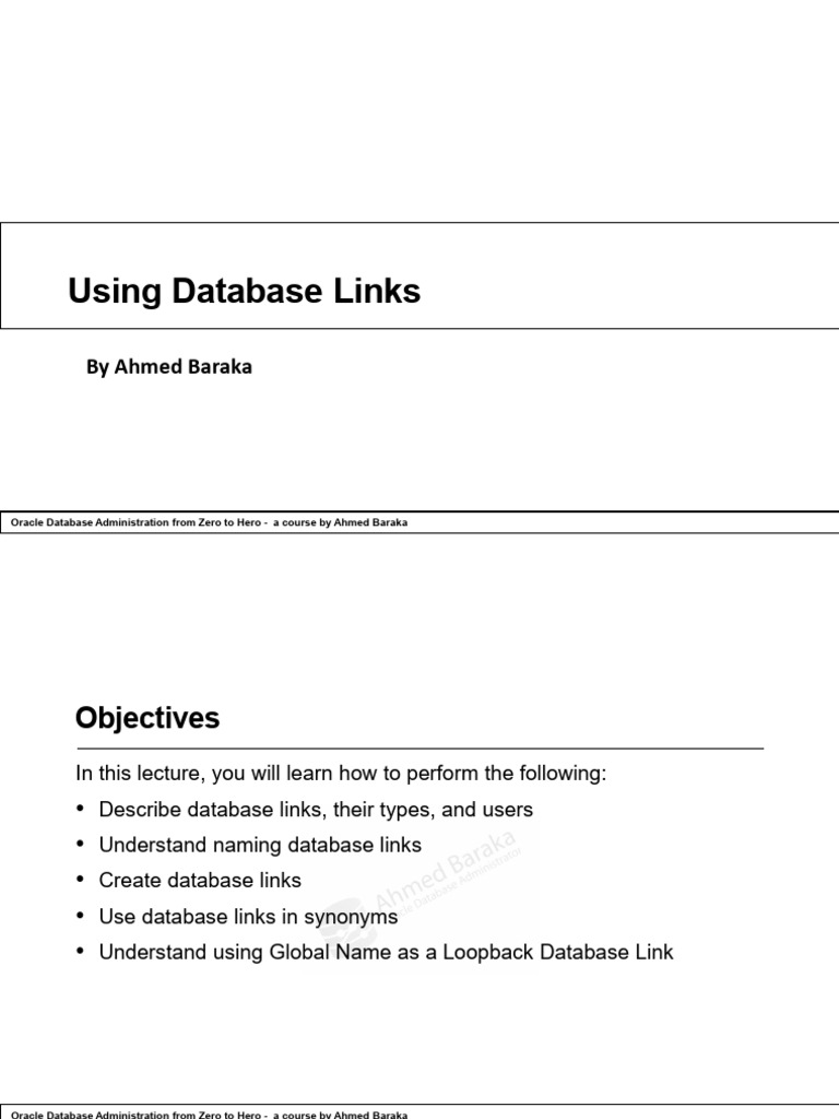 Using Database Links | PDF
