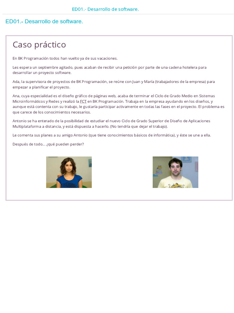 ED01. - Desarrollo de Software | PDF