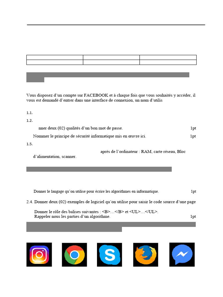Epreuve 01 | PDF