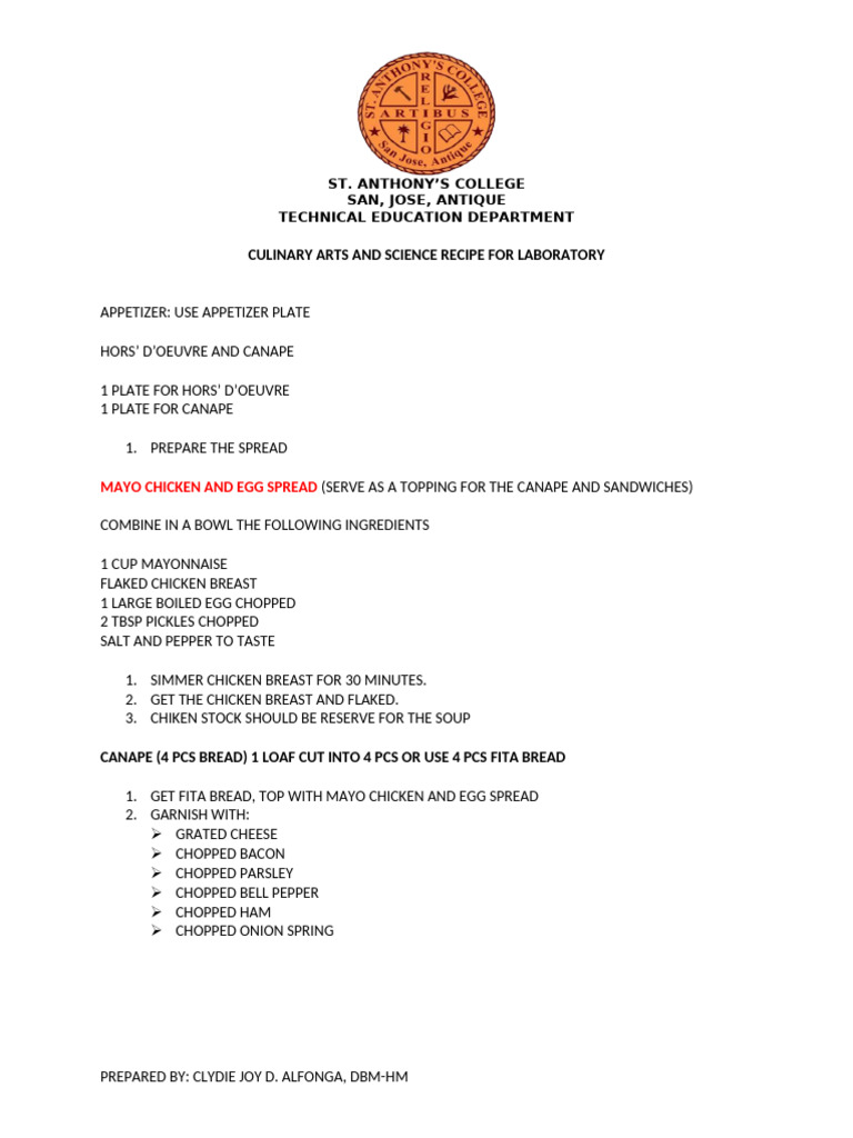 CULINARY-ARTS-AND-SCIENCE-RECIPE-FOR-LABORATORY | PDF