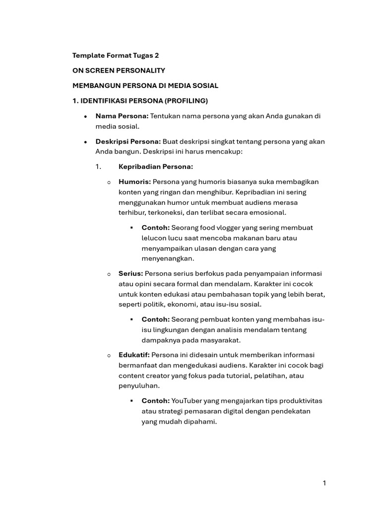 Template Format Tugas OSP 2 | PDF