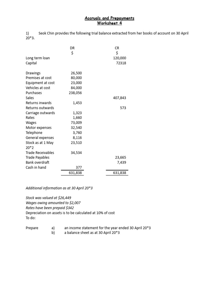 Accruals and Prepayments | PDF