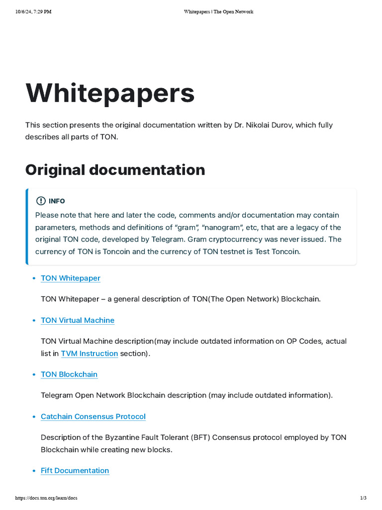 Whitepapers - The Open Network | PDF