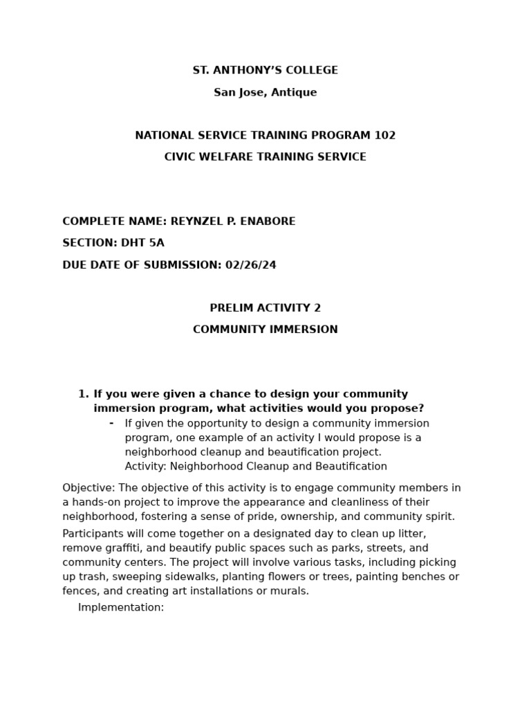 NSTP 102 Activity 2 | PDF