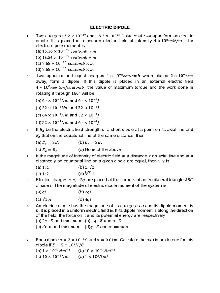 Electric Dipole | PDF