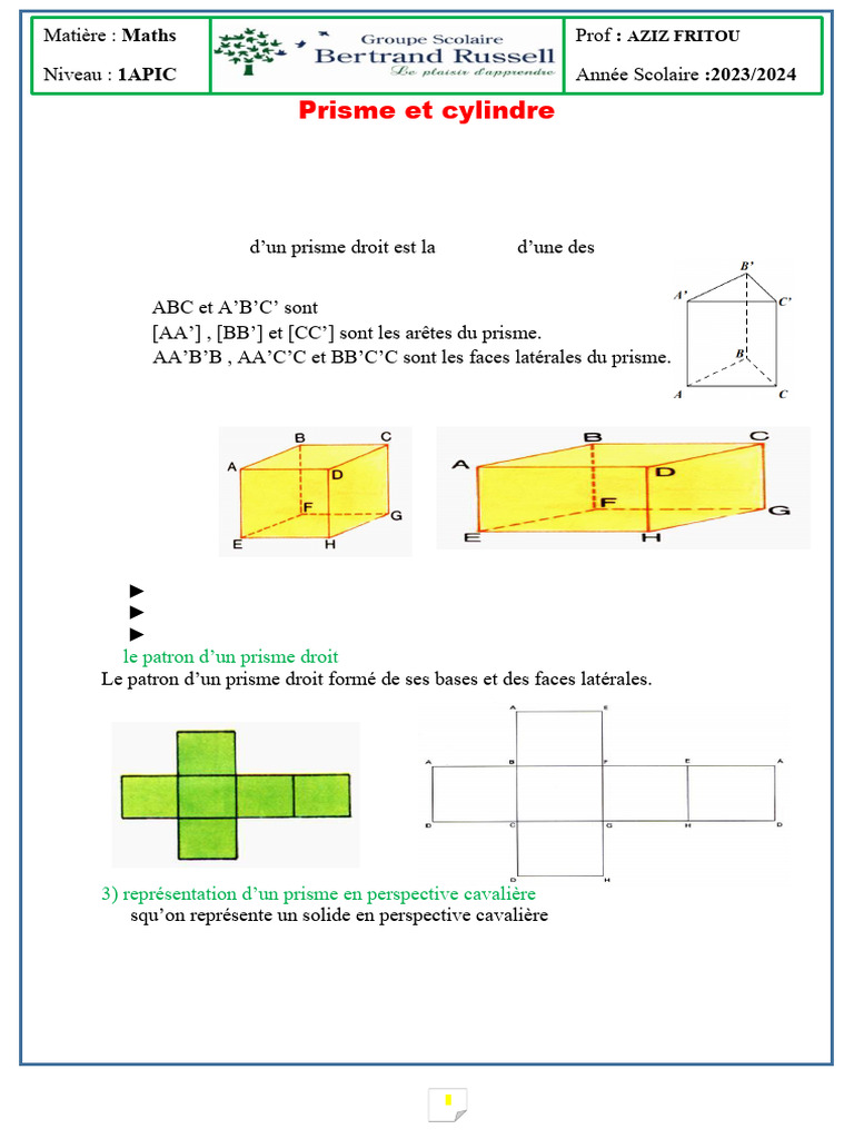 21-Cours Prisme Et Cylindre | PDF