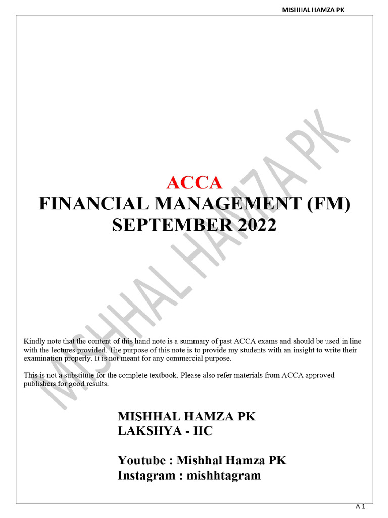 ACCA FM | PDF