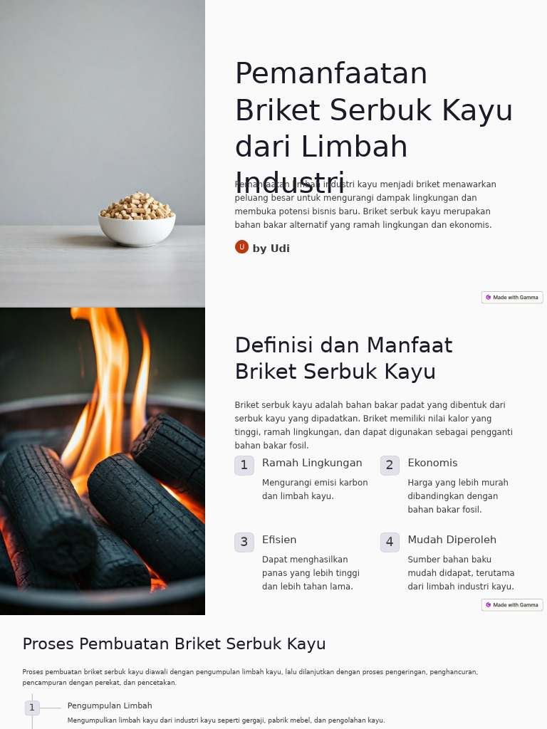 Pemanfaatan Briket Serbuk Kayu Dari Limbah Industri | PDF