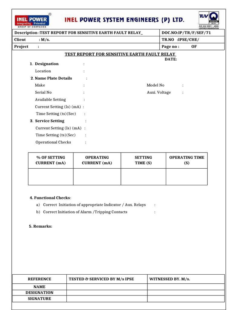 71-Sensitive Earth Fault Relay | PDF