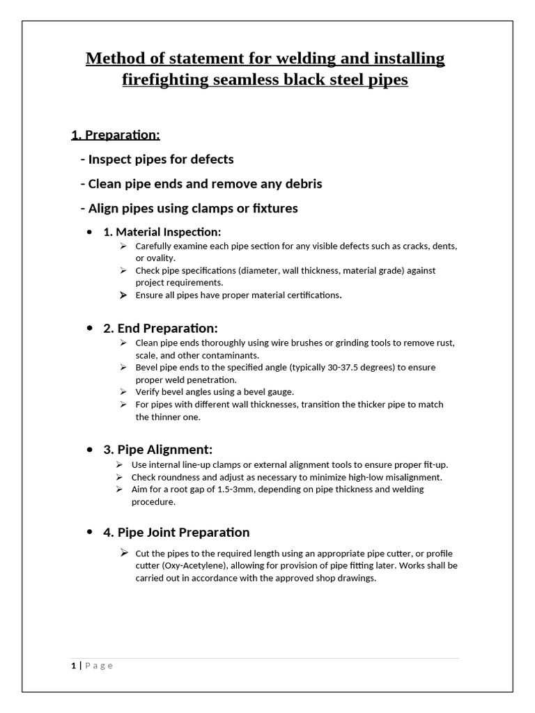 Firefighting Seamless Pipe Welding Guide | PDF | Pipe (Fluid Conveyance ...