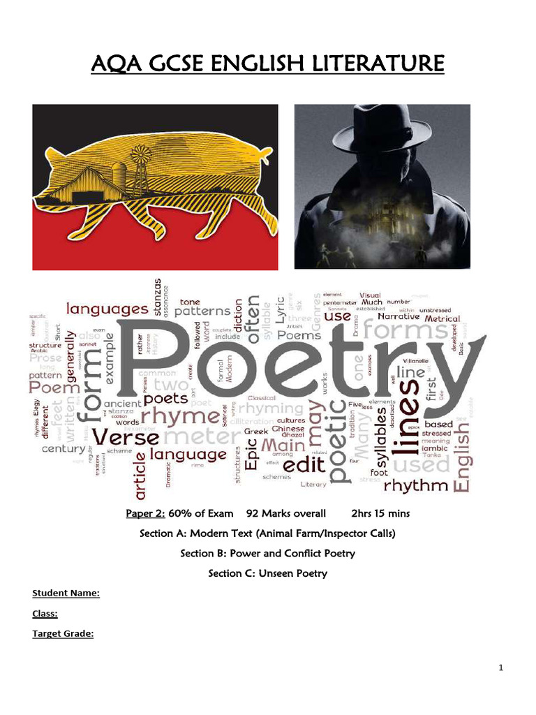 Aqa Gcse English Literature 2017 | PDF | Poetry