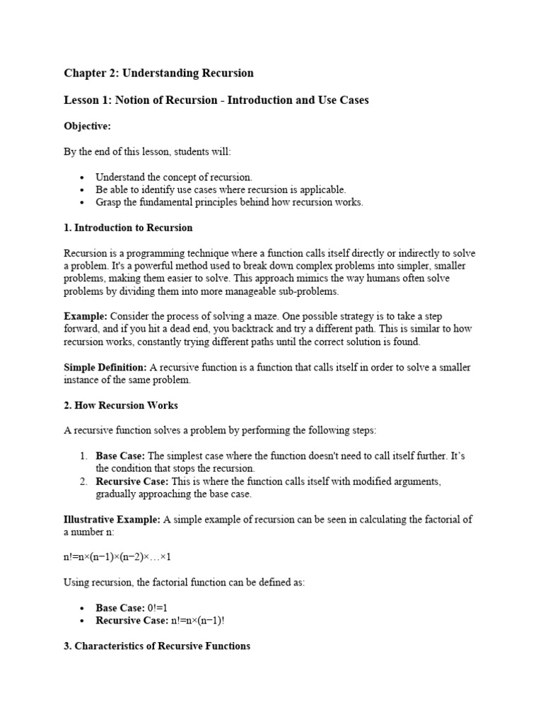 Chapter 2 - Understanding Recursion | PDF Chapter 2 - Understanding Recursion | PDF
