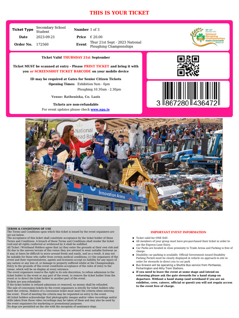 Ticket Order | PDF | Ticket (Admission)