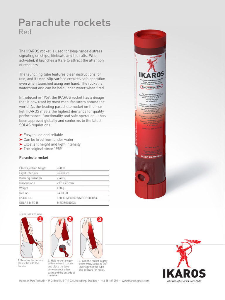Specification Sheet IKAROS Parachute Rocket Red Instruction Pictures | PDF