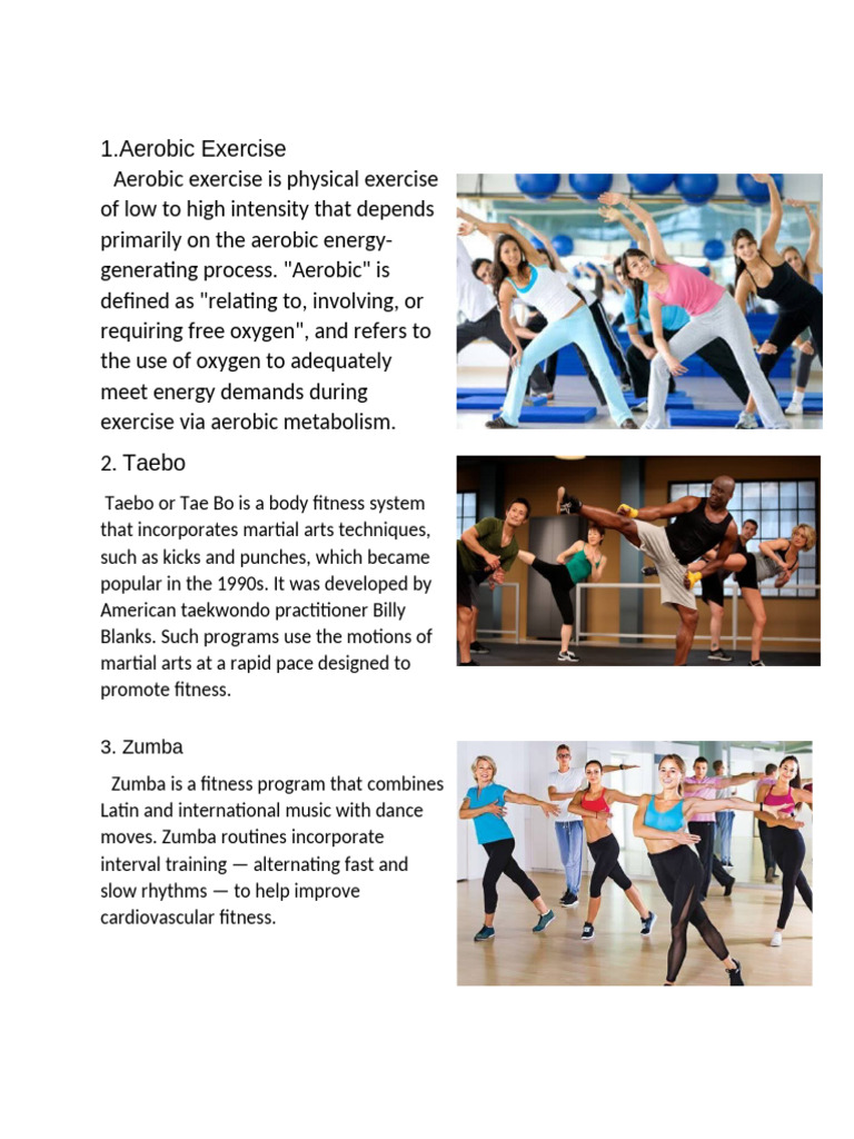 1.aerobic Exercise: 3. Zumba | PDF