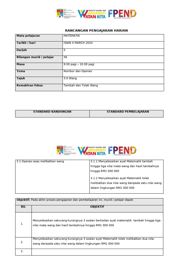 Templat RPH Fpend | PDF