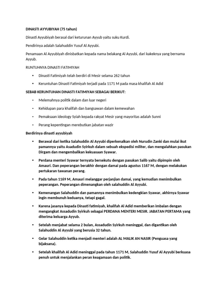 Dinasti Ayyubiyah | PDF