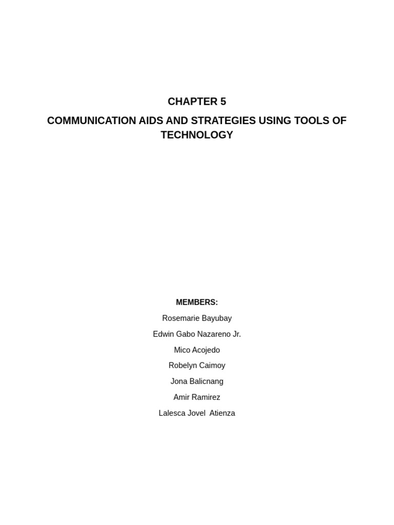 Chapter 5 Communication Aids and Strategies Using Tools of Technology | PDF