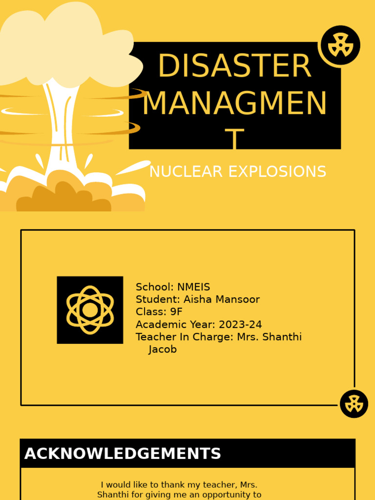 Disaster Management: Nuclear Explosions | PDF | Radiation | Nuclear Fission