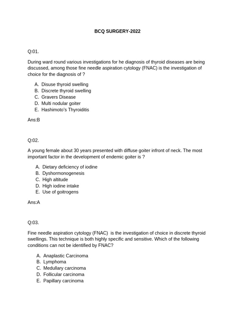 BCQ Surgery-2022 | PDF