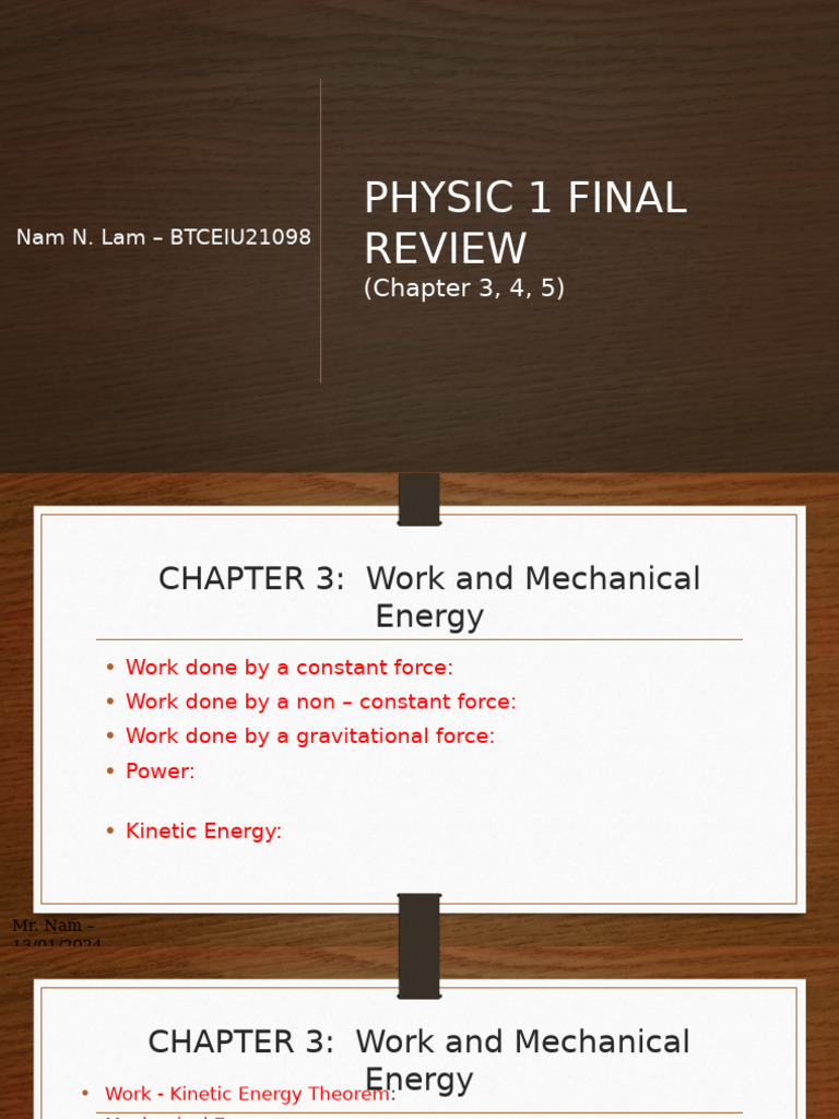Physic 1 Final Review - By Mr Nam | PDF