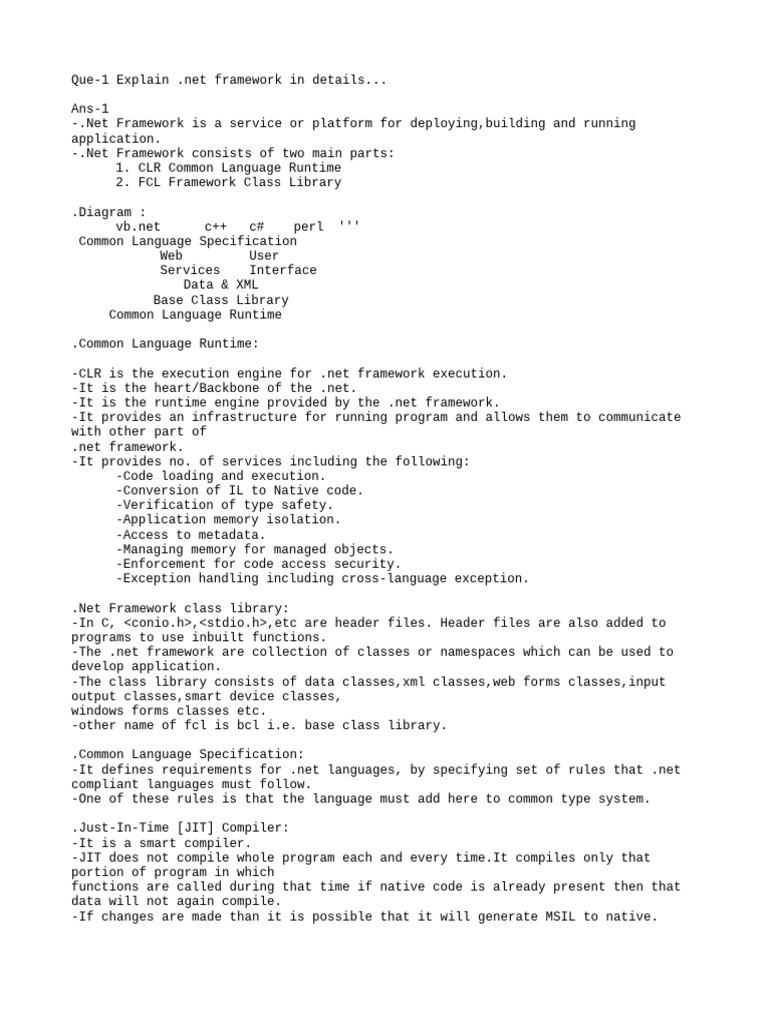 Framework Answer | PDF
