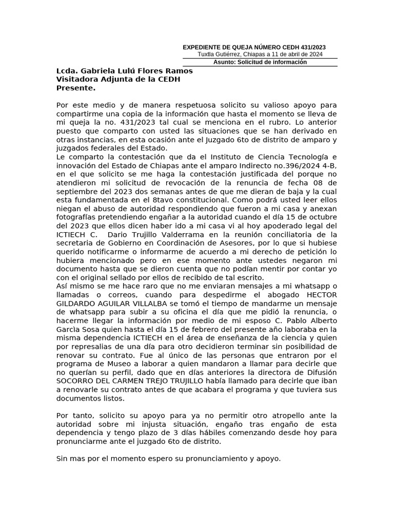 Expediente de Queja Número Cedh | PDF
