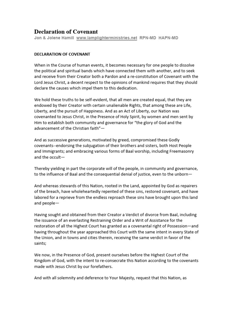 Declaration of Covenant | PDF