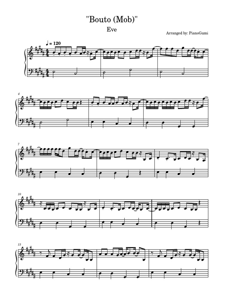 Eve - Mob - Bouto Sheet Music | PDF