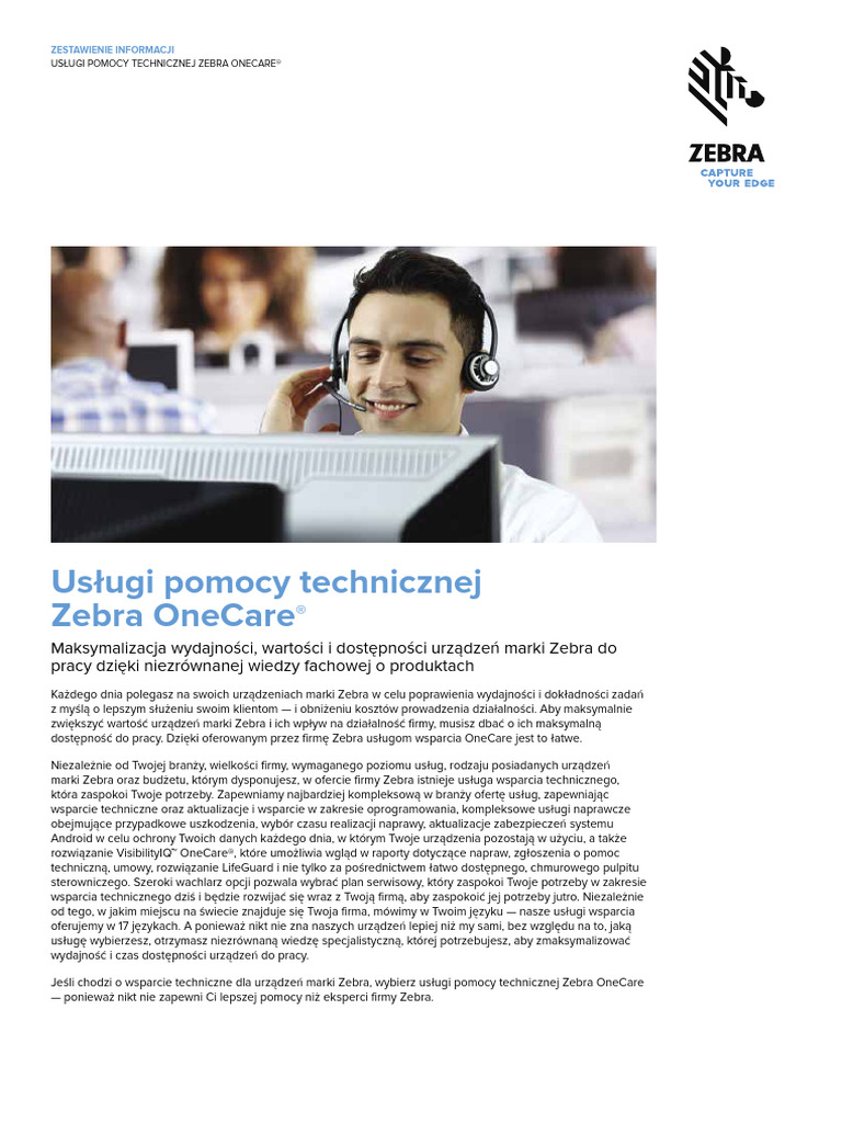 Zebra Onecare Support Services Fact Sheet Overview PL PL | PDF