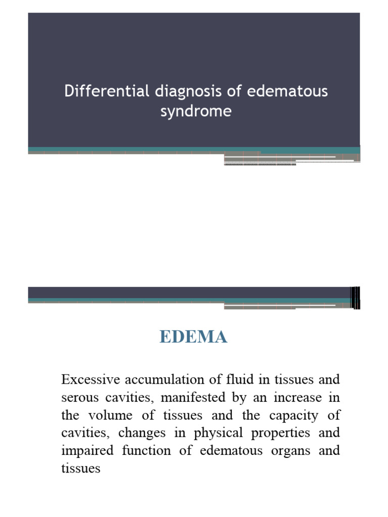 54d3137f Differential Diagnosis of Edematous Syndrome | PDF | Edema | Vein