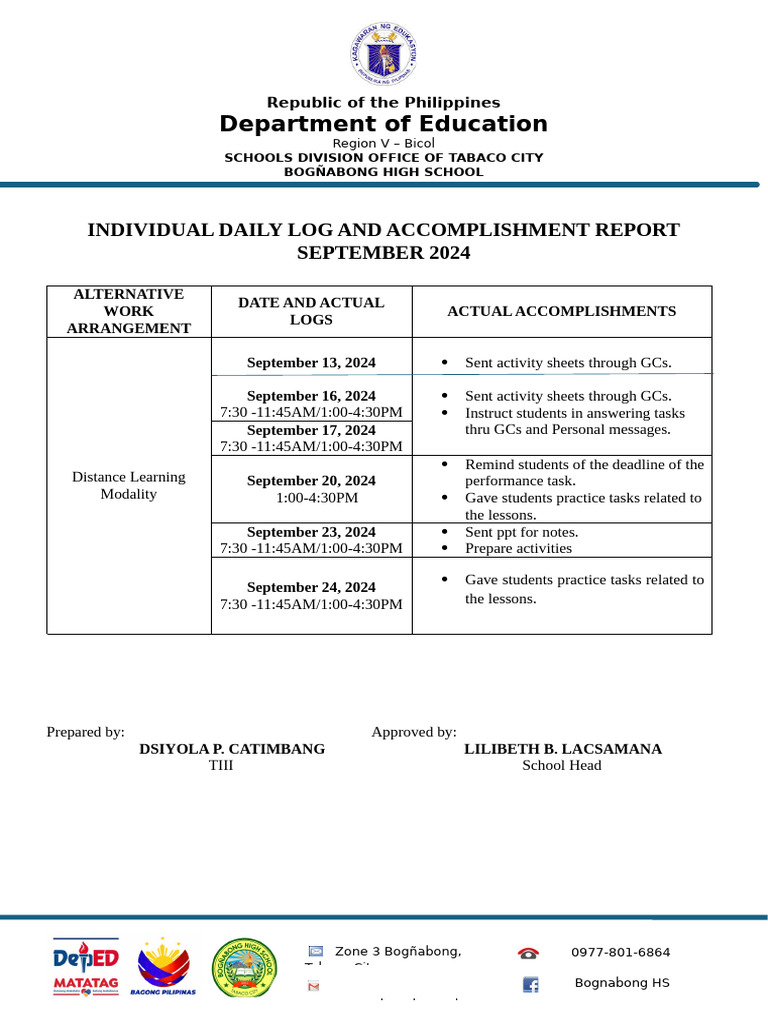 Blended Learning Accomplishment Report | PDF