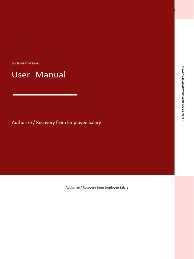Authorize Recovery From Employee Salary - User Manual - v1.0 | PDF ...