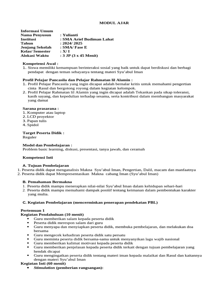 Modul PBL PPL | PDF | Semitic Words And Phrases | Career & Growth