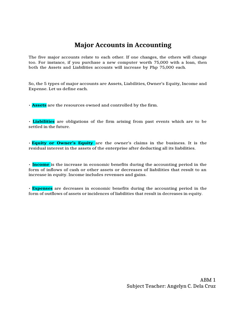 5 Major Accounts | PDF