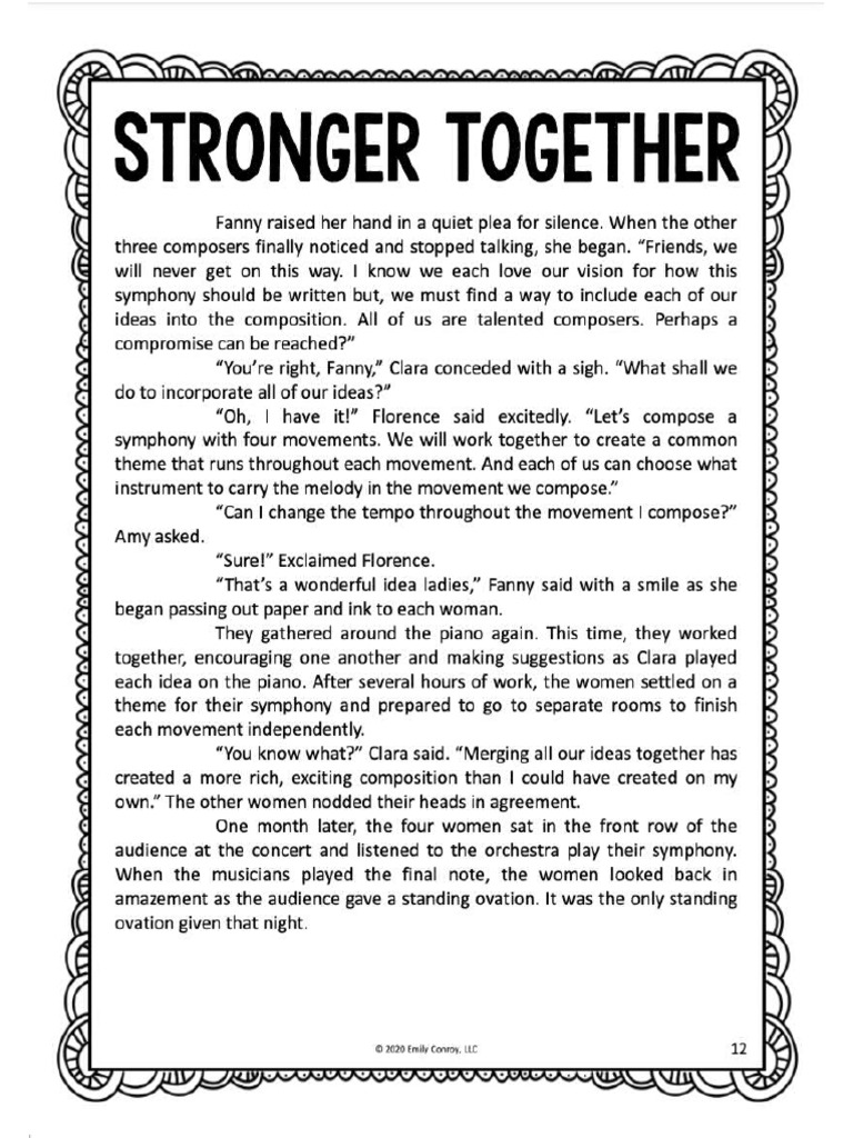 Stronger Together Sub Activity | PDF