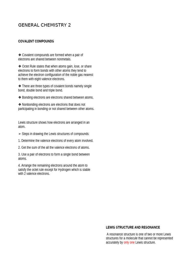 General Chemistry 2 Notes | PDF