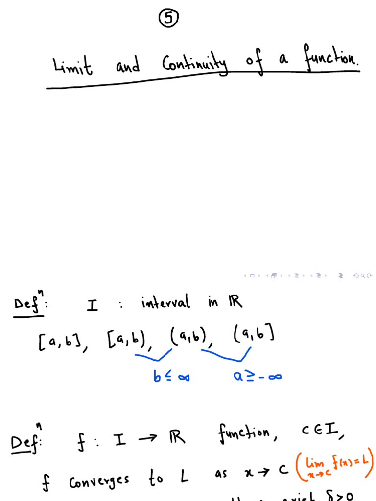 5-Limit and Continuity of Function (Notes) | PDF