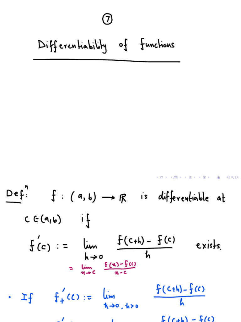7-Differentiable Functions Local-Global Maximum (Notes) | PDF