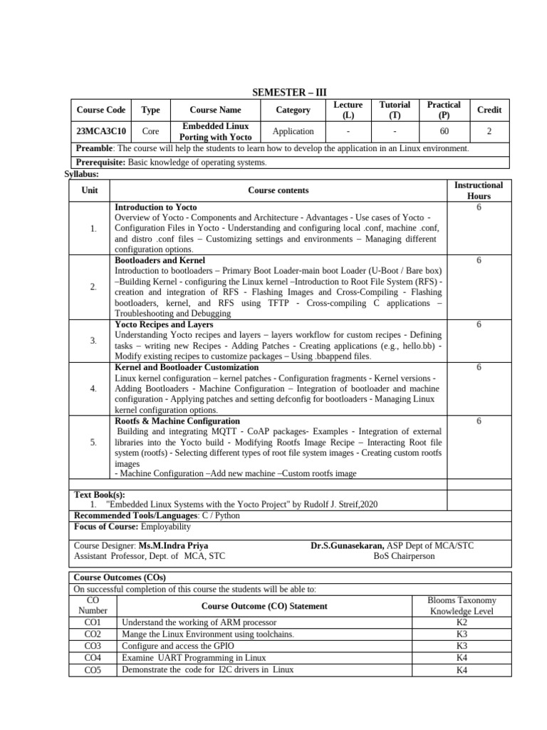 Embedded Syllabus | PDF