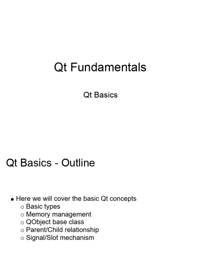 QT Fundamentals QT Basics | PDF