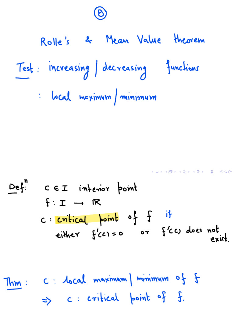 8-Rolle's and Mean Value Theorem | PDF