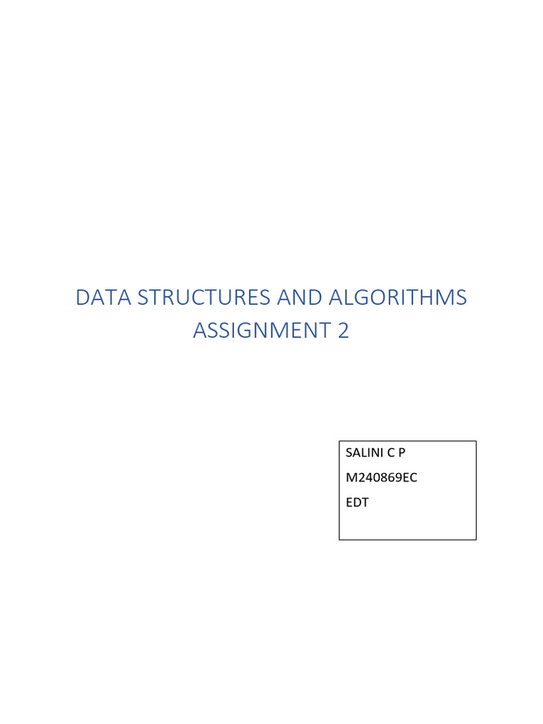 DSA Assignment 2 | PDF