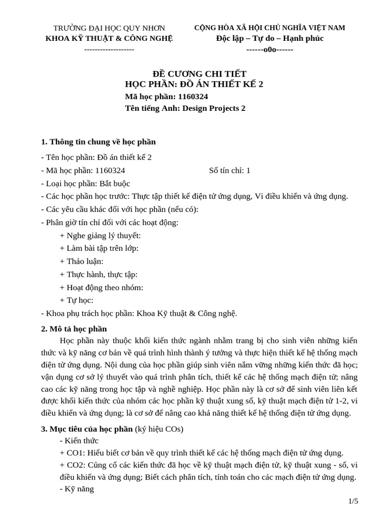 Do An Thiet Ke 2 - K43 | PDF