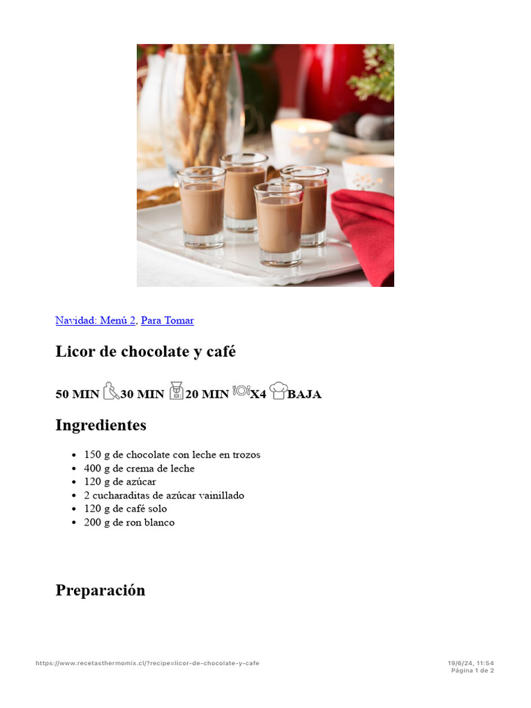 Licor de Leche y Cafe | PDF