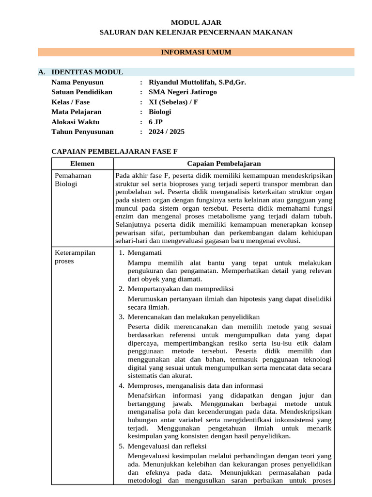 Modul Bio XI Observasi | PDF
