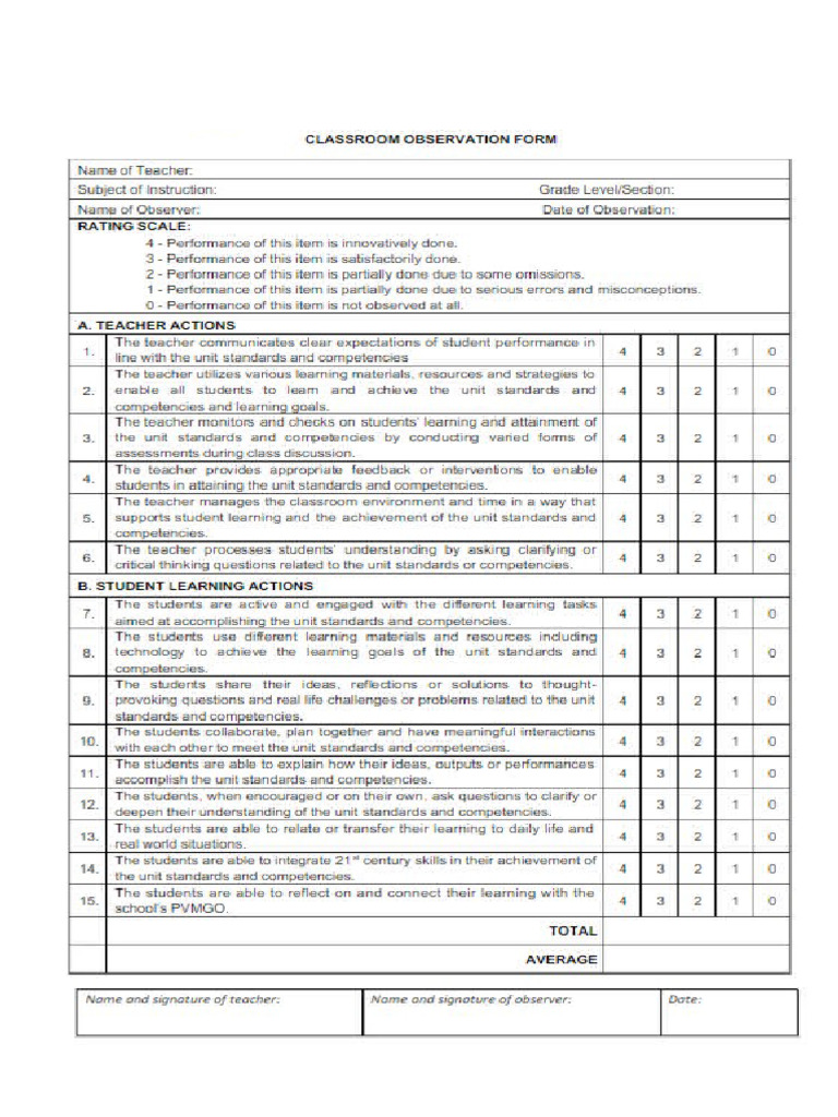 Observation Tool | PDF