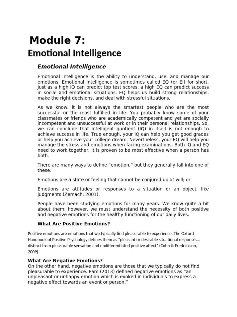 Emotional Intelligence | PDF