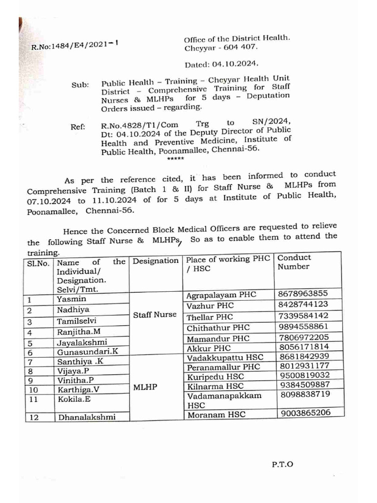 MLHP & Staff nurse training | PDF